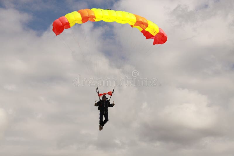 Skydiver with parachute stock image. Image of exciting - 15003545