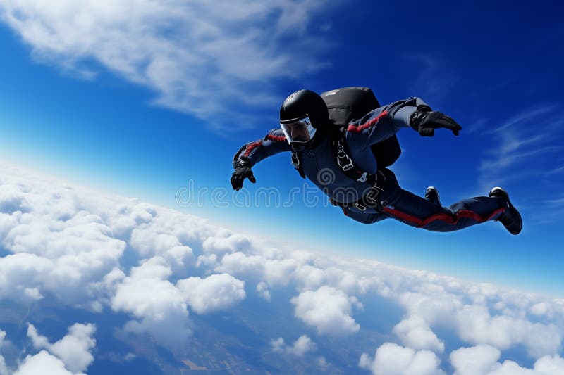 Skydiver Performing a Daring Stunt Showcasing Skill and Agility ...