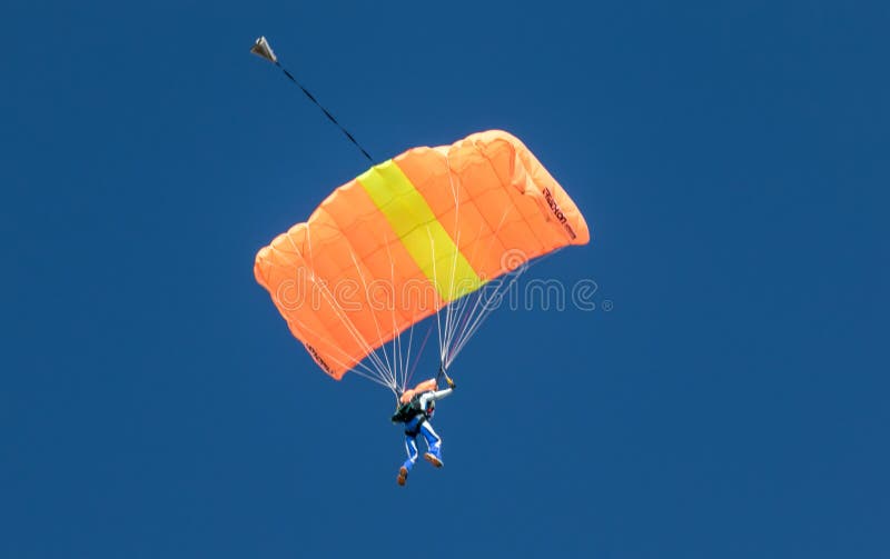 A Skydiver Performing Skydiving with Parachute Editorial Stock Photo ...
