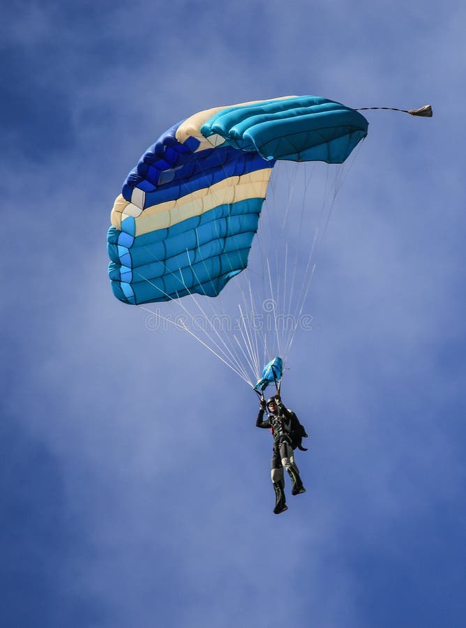 A Skydiver Performing Skydiving with Parachute Editorial Stock Photo ...