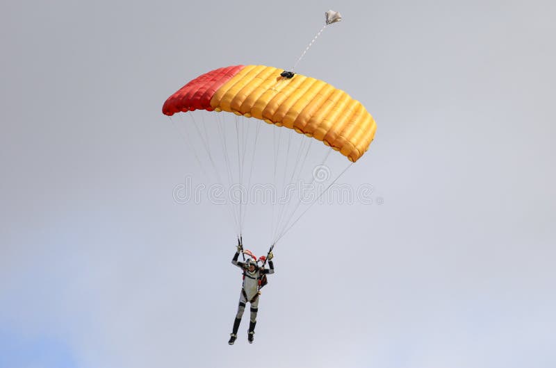 A Skydiver Performing Skydiving with Parachute Editorial Photography ...