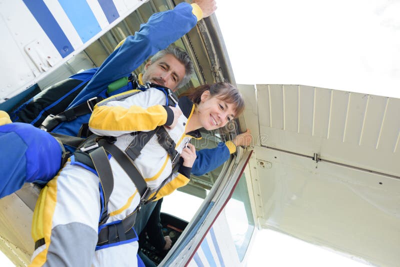 Skydiver ready to jump stock photo. Image of responsability - 203372024