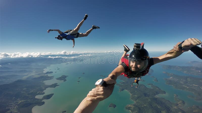 Skydiving First Person View. Stock Photo - Image of adrenaline, brazil ...