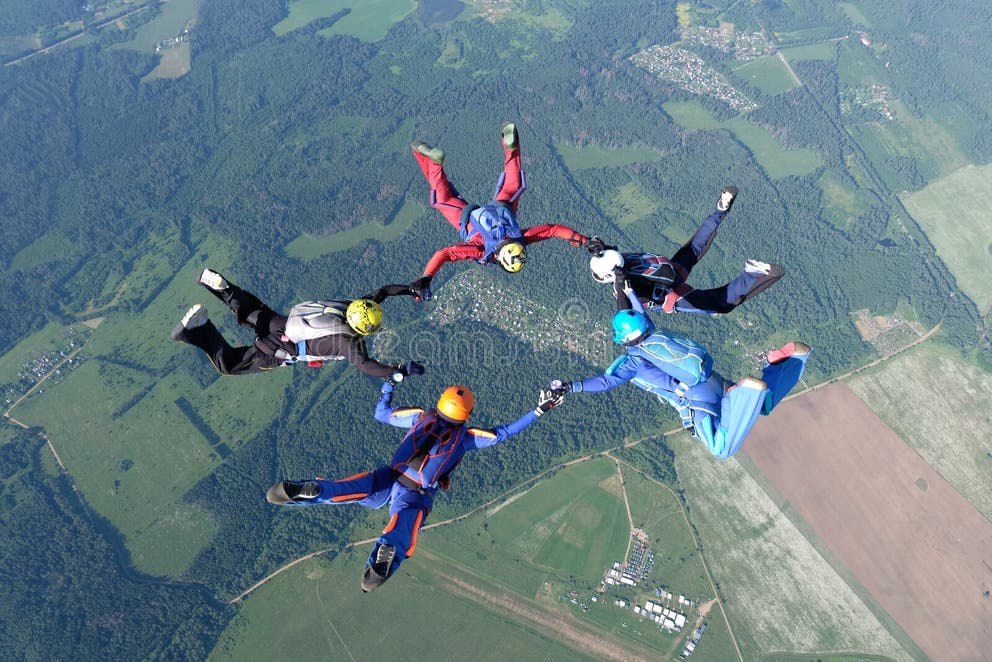 Skydiving. Formation. Relative Work. Training. Editorial Photography ...