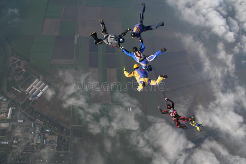 Skydiving people teamwork stock photo. Image of nature - 62015072