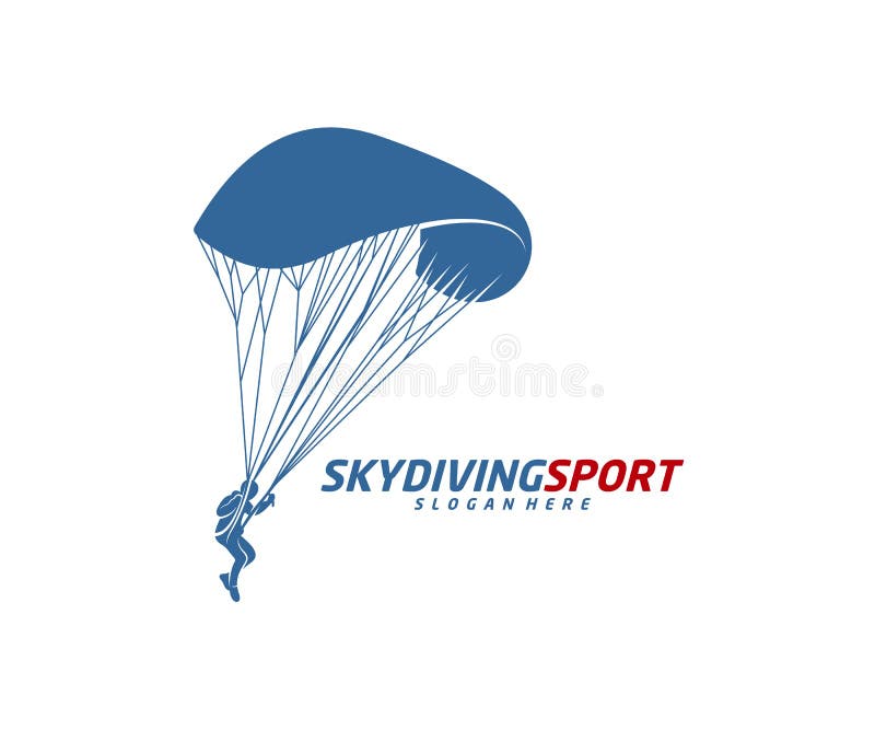 Skydiving Logo Vector Illustration Design Stock Vector - Illustration ...