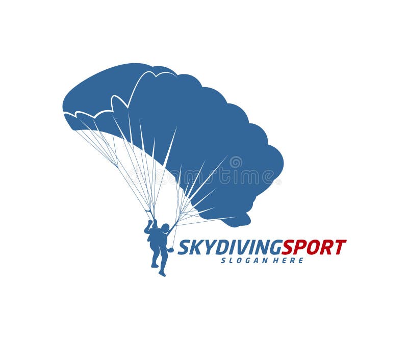 Skydiving Logo Design Vector Template, Parachuting Design Illustration ...