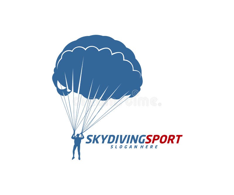 Skydiving Logo Vector Illustration Design Stock Vector - Illustration ...