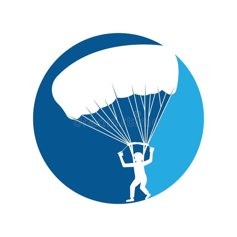 Skydiving Logo Design Vector Template, Parachuting Logo Design Stock ...