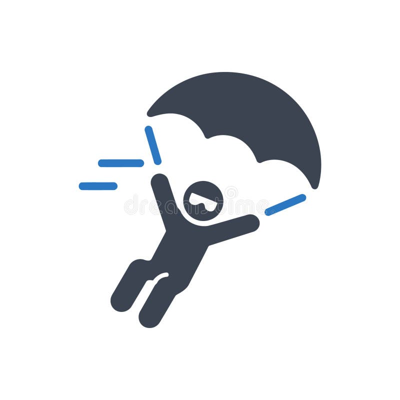 Skydiving parachute icon stock vector. Illustration of skydiving ...