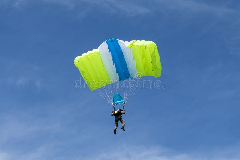 Skydiving. a Parachute is in the Sky Stock Photo - Image of altitude ...