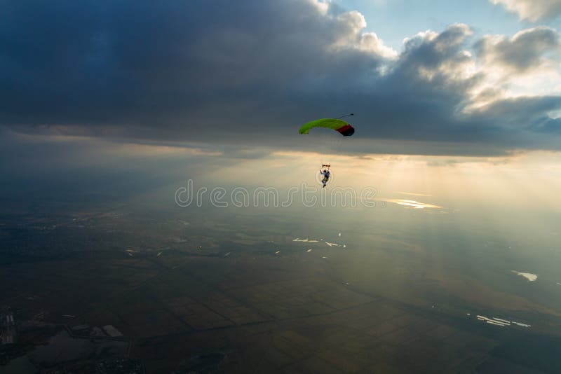 Skydiving Photo. Extreme Sport Concept. Flying in a Free Fall. Stock ...