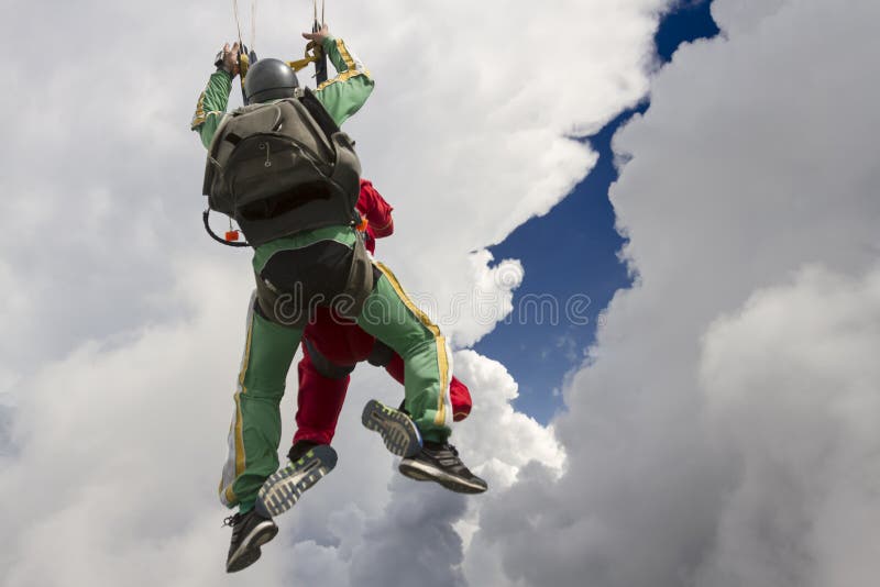 Skydiving Photo. Tandem Jump in Freefall. Editorial Photography - Image ...