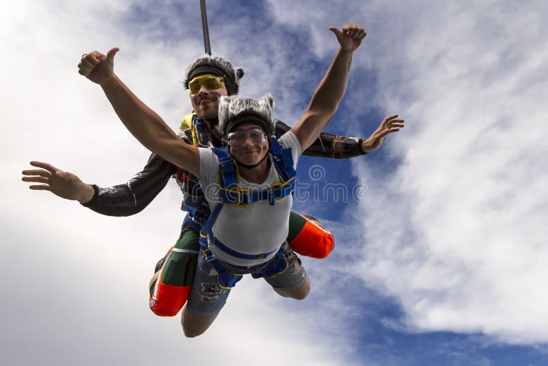 Skydiving photo. Tandem. stock photo. Image of high, skill - 59436578