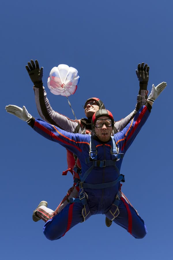 Skydiving photo. Tandem. stock photo. Image of activity - 30680126