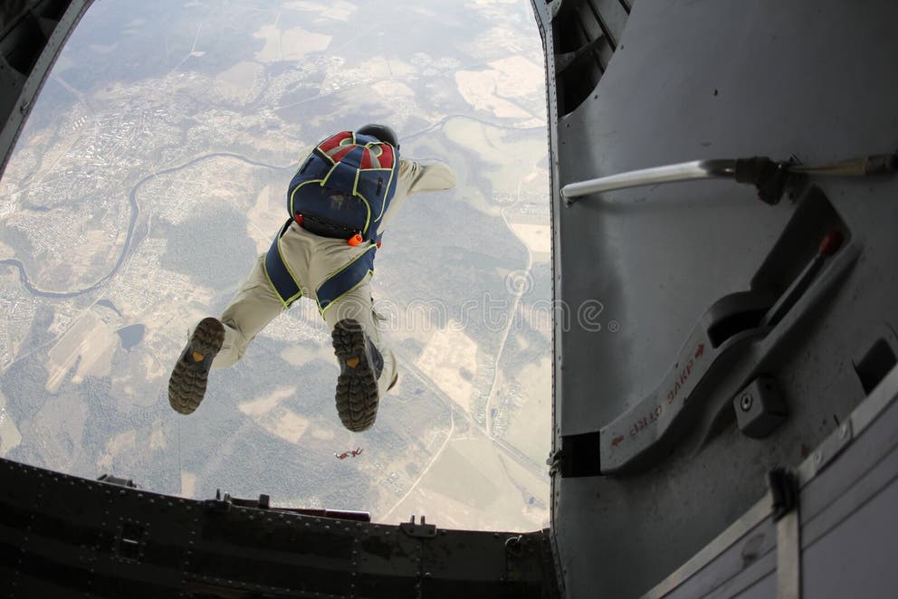Skydiving. Skydiver Has Just Jumped Out of a Plane. Stock Photo - Image ...