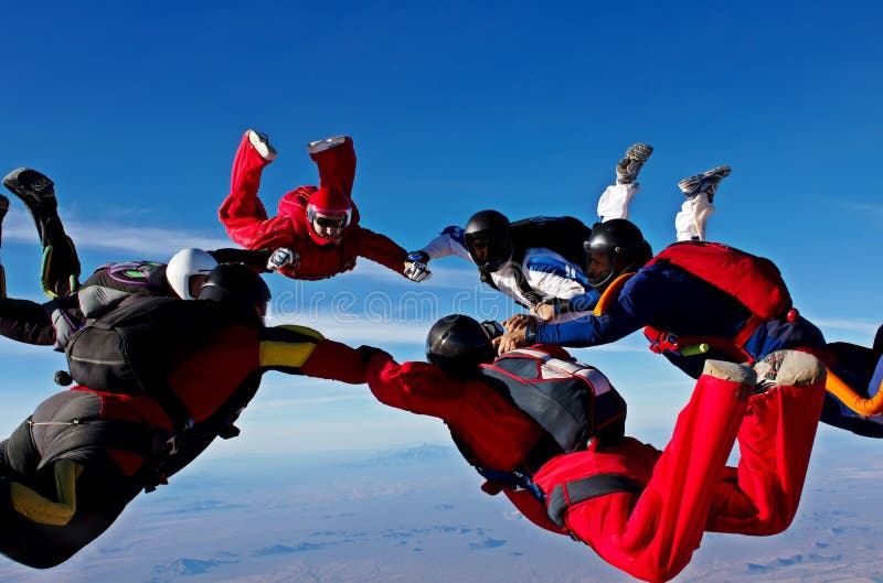 Skydiving Team Work Formation Make a Circle Editorial Photography ...