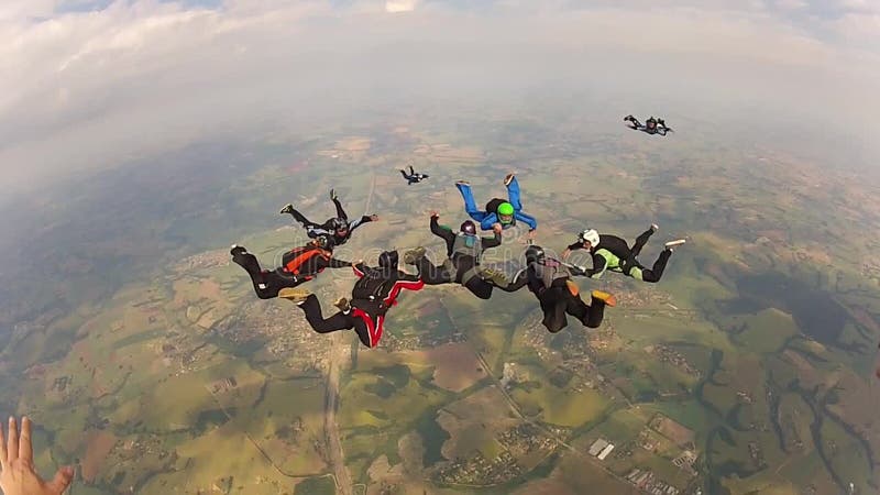 Skydiving team work stock video. Video of lifestyle, friends - 62760751