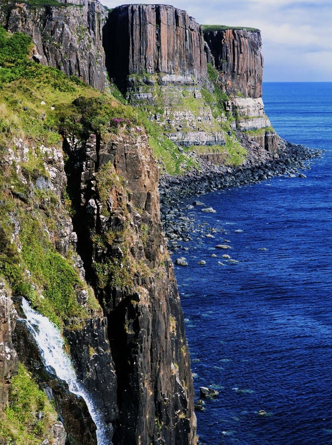 Scotland-the Kilt Rock Cliffs on Isle of Skye Stock Image - Image of ...