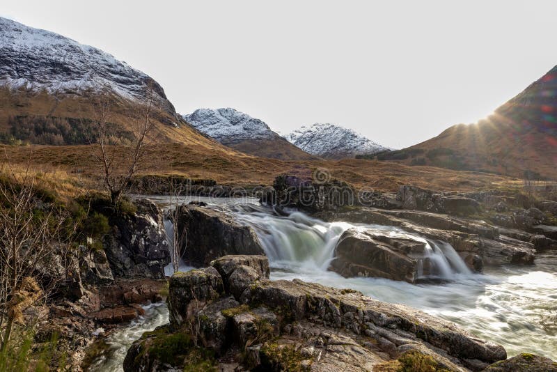 Skyfall Waterfall at the Scenic Drive through the Glencoe Valley Stock ...