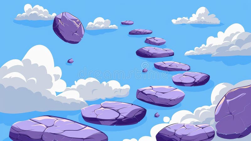 Skyhigh Stone Path Creating a Floating Walkway Above Clouds Stock ...