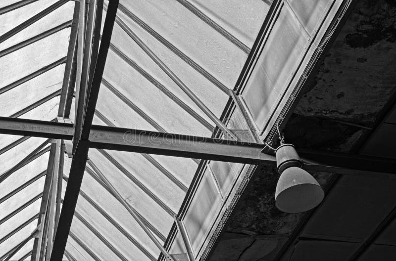 Skylight in old factory stock photo. Image of large - 104253768