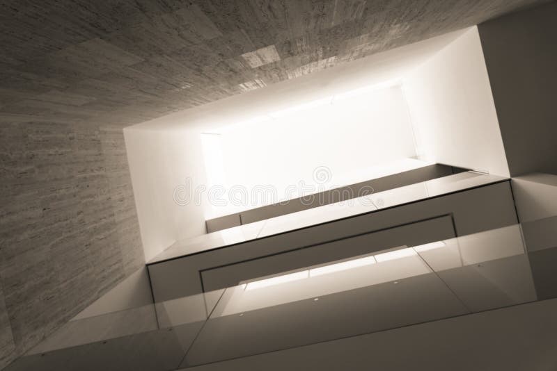 Skylight or Light Well in Interior Building, Natural Light Falling from ...
