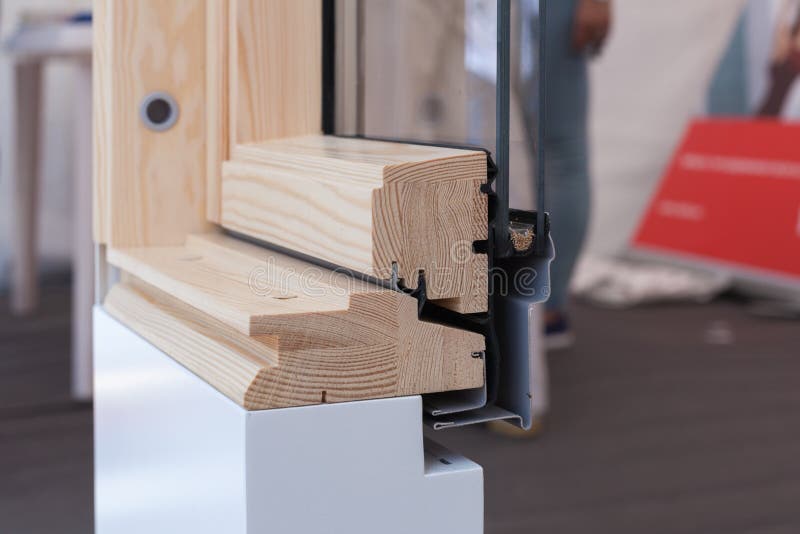 Aluminium Window Frame Profile. Energy Efficient Windows Cross Section ...