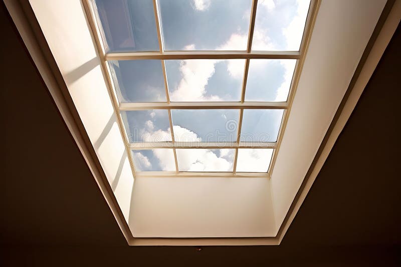Skylight a Skylight with a View of the Clouds and a Soft Diffuse Stock ...