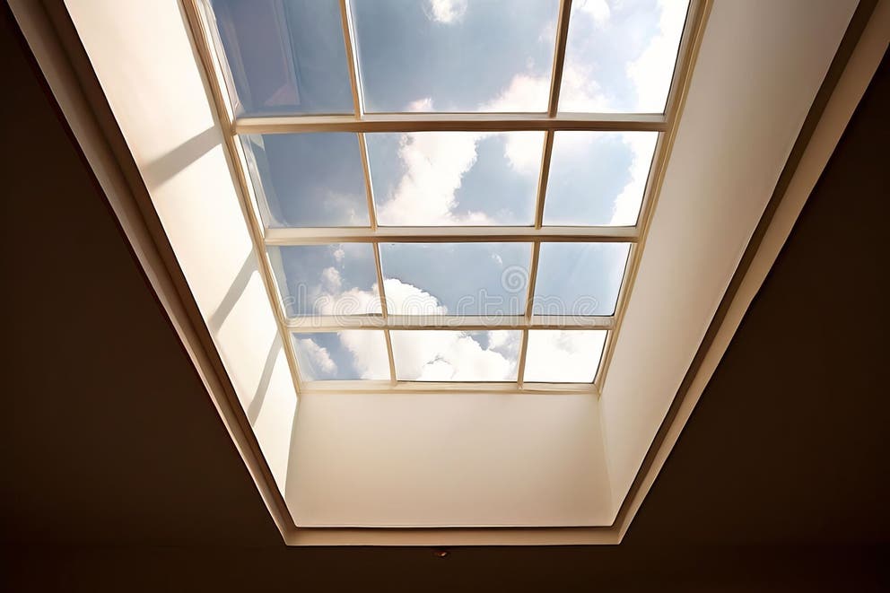 Skylight a Skylight with a View of the Clouds and a Soft Diffuse Stock ...
