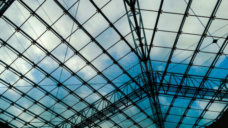 Skylight Window with Blue Sky & White Clouds Stock Photo - Image of ...