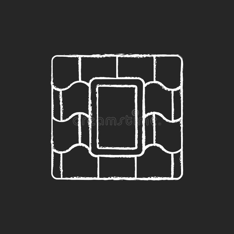 Skylight Windows Chalk White Icon on Black Background Stock Vector ...