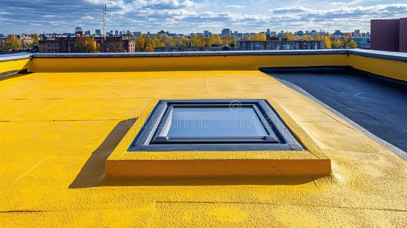 Skylight Windows On A New Tiled Roof On Industrial Block Stock Image Image Of Europe Roofer