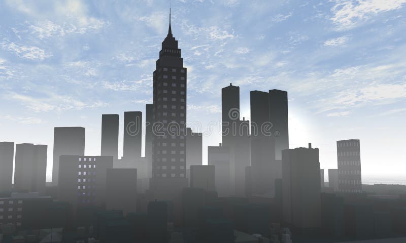 Skyline 3D render stock illustration. Illustration of panorama - 19656625