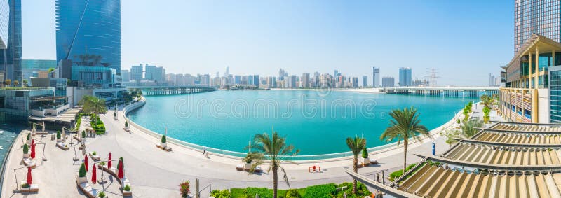 Skyline of Abu Dhabi View from an Open Air Lounge of the Galleria Mall ...