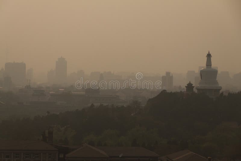 Air pollution in Beijing stock photo. Image of horizon - 42746756