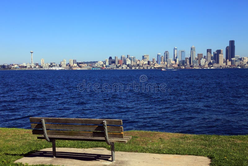 Skyline & Parque De Seattle. Imagem de Stock - Imagem de banco ...
