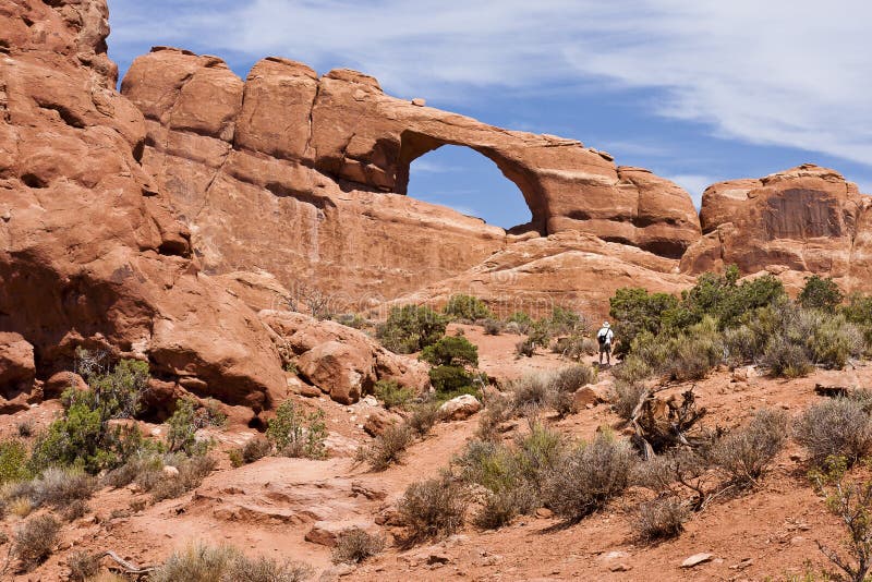 Skyline Arch at Arches National Park Stock Photo - Image of skyline ...