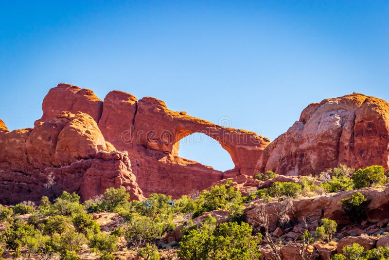 Skyline Arch in Arches National Park Stock Photo - Image of utah ...
