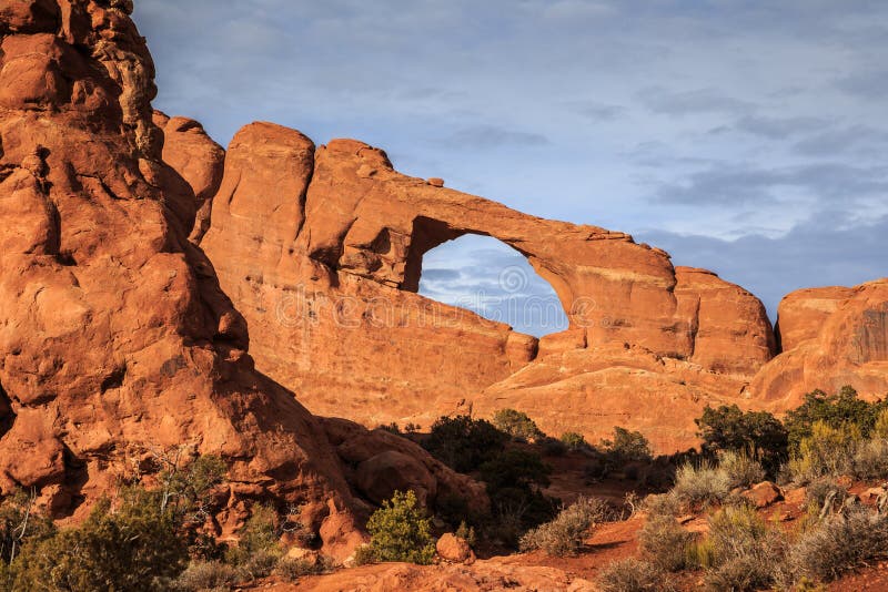 Skyline Arch at Arches National Park Stock Photo - Image of opening ...