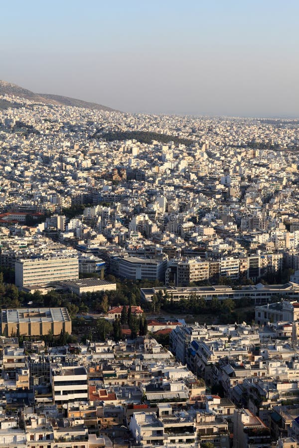 Skyline of Athens city stock photo. Image of culture - 28080598