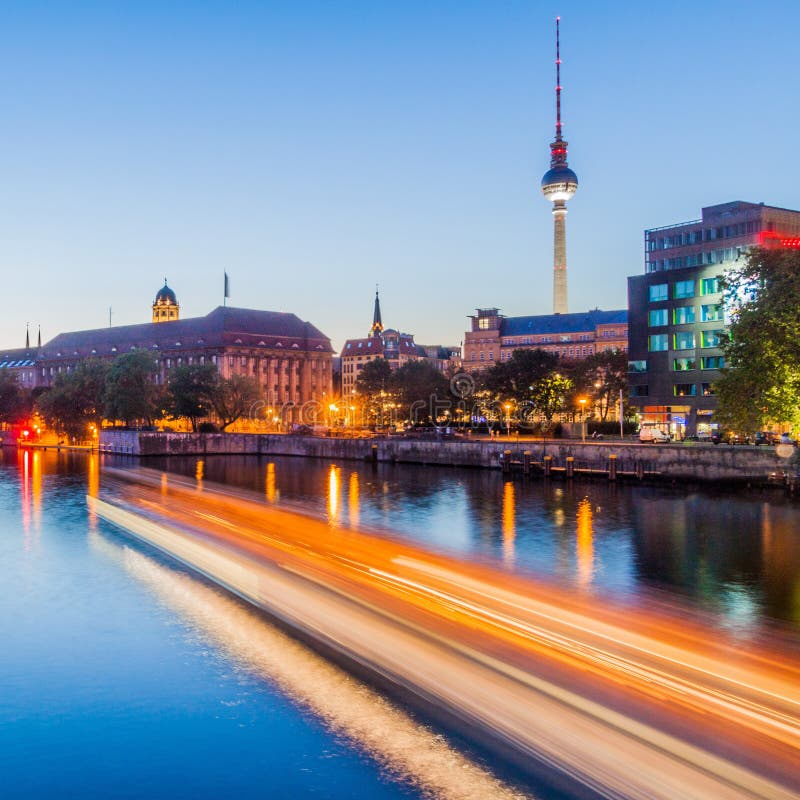 Skyline of Berlin with River Spree, Germa Editorial Stock Image - Image ...