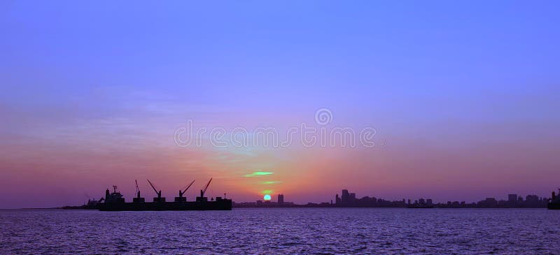 Skyline of Bombay stock photo. Image of sunrise, coast - 250337798