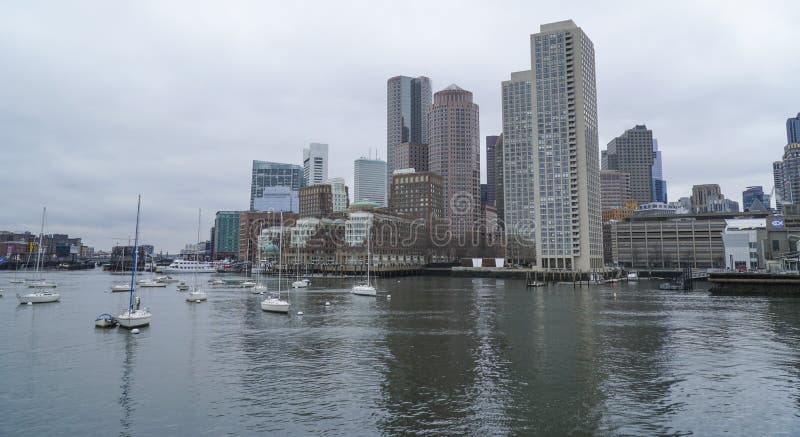 Skyline of Boston - View from Boston Harbor - BOSTON , MASSACHUSETTS ...