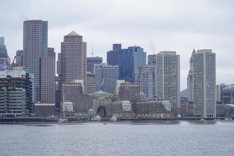 Skyline of Boston - View from Boston Harbor - BOSTON , MASSACHUSETTS ...