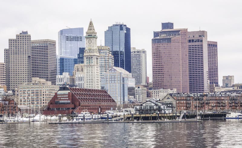 Skyline of Boston - View from Boston Harbor - BOSTON / MASSACHUSETTS ...