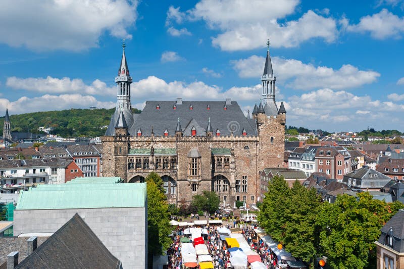 City of Aachen, Germany stock photo. Image of skyline - 111164890