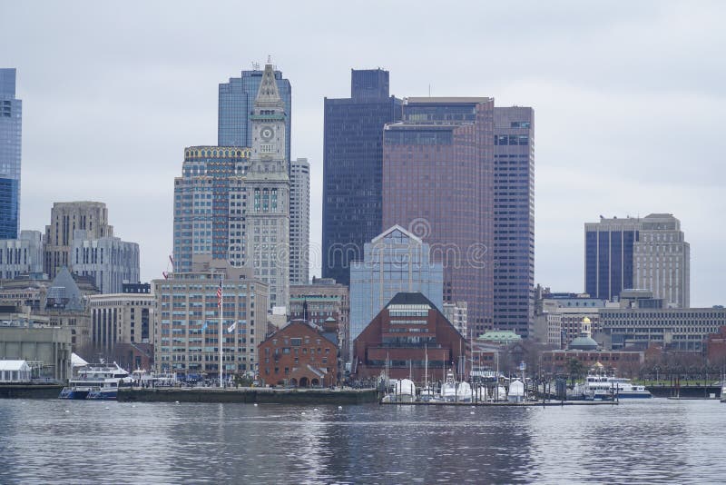 Skyline of the City of Boston - BOSTON , MASSACHUSETTS - APRIL 3, 2017 ...