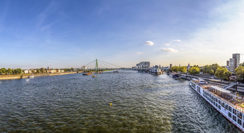 Skyline of Cologne with River Rhine in Late Afternoon and Cruise ...