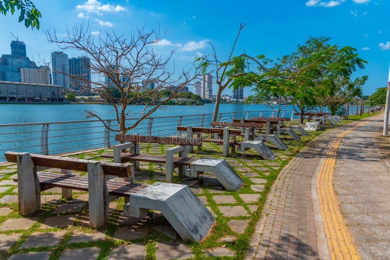 Skyline of Colombo Behind Beira Lake, Sri Lanka Stock Photo - Image of ...